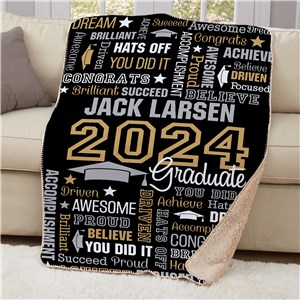 Personalized Static Grad Sherpa Blanket